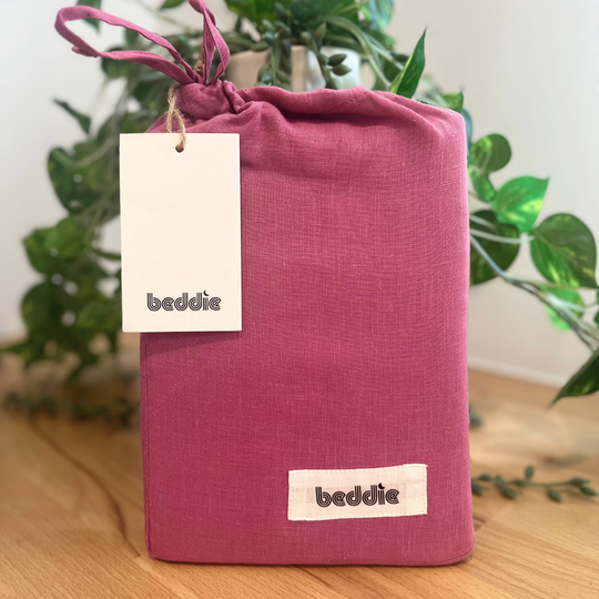 Raspberry Linen Queen Flat Sheet – beddie.com.au