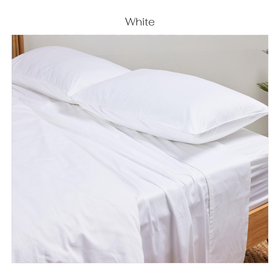 White Pure Cotton Bed Sheets – beddie.com.au
