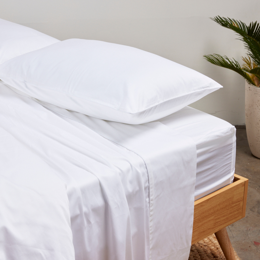 White Pure Cotton Bed Sheets – beddie.com.au